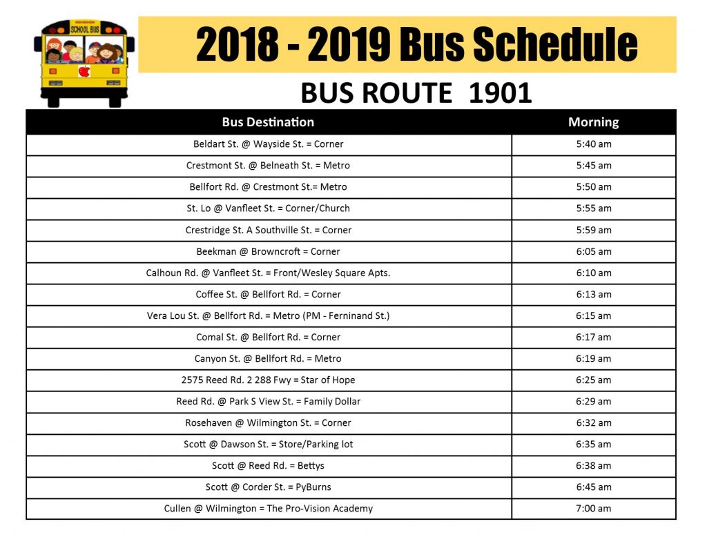 Bus Stops And Schedules Pro Vision Inc Bus Stops And Schedules Pro Vision Inc